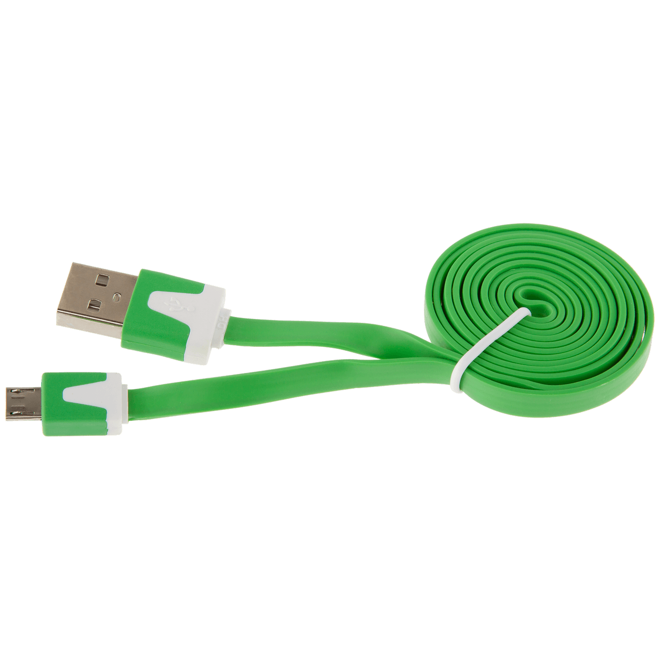 Кабель плоский USB - micro USB 1м ЗЕЛЕНЫЙ